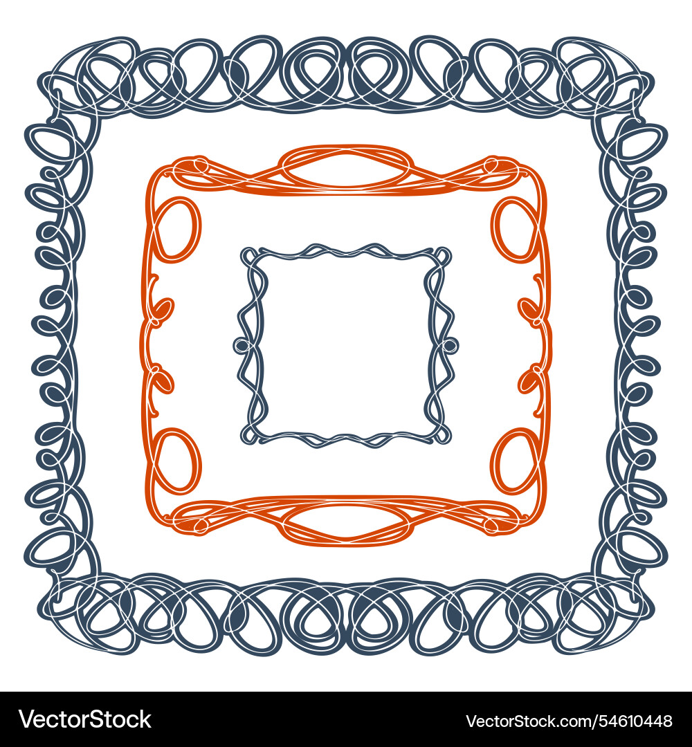 Frames in the old style retro hand-drawn Vector Image
