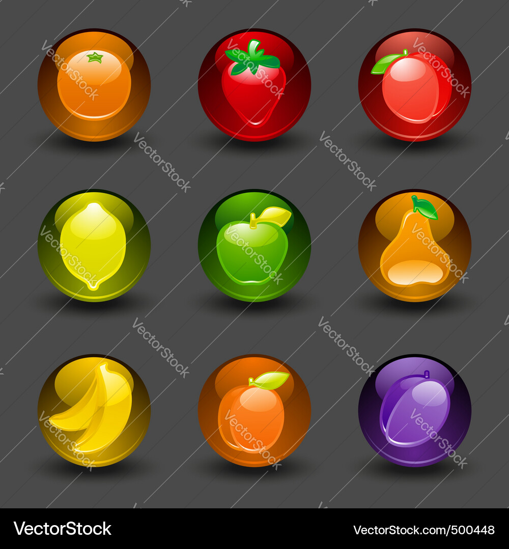 Fruit buttons Royalty Free Vector Image - VectorStock