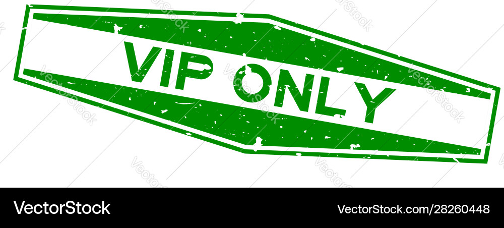 Grunge green vip abbreviation very important Vector Image