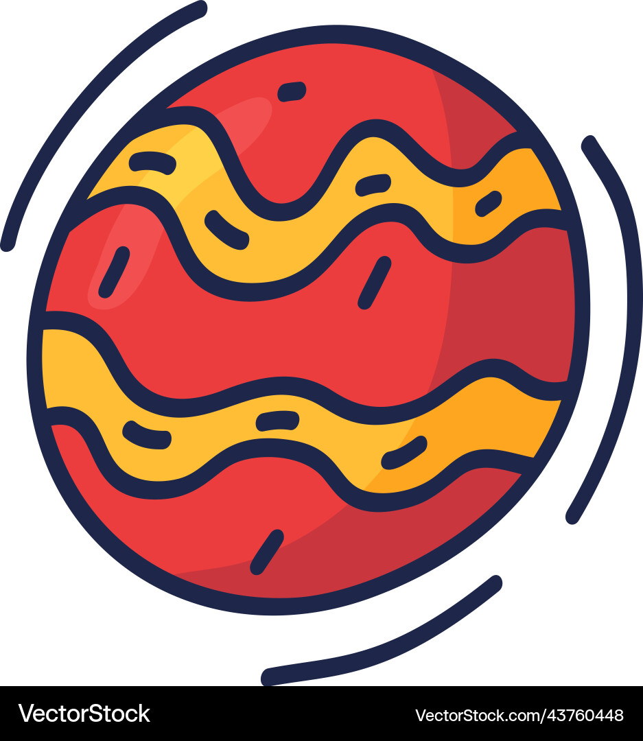 Hand gezeichneter Planet mit Orbit doodle Skizzenstil
