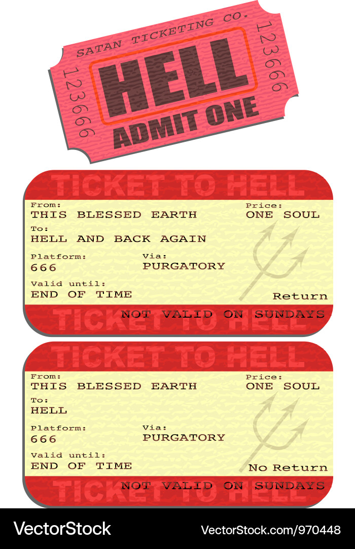 Hellbound Ticket Royalty Free Vector Image - VectorStock