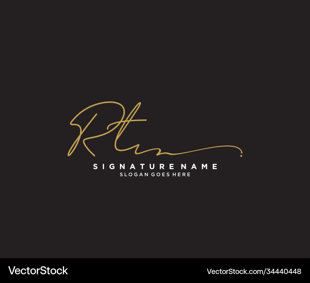 Letter rt signature logo template Royalty Free Vector Image