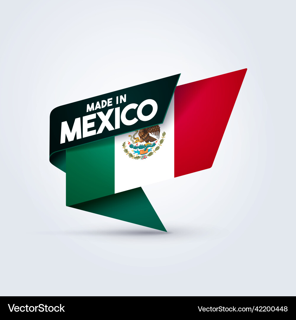 Made in mexico flag pin Royalty Free Vector Image