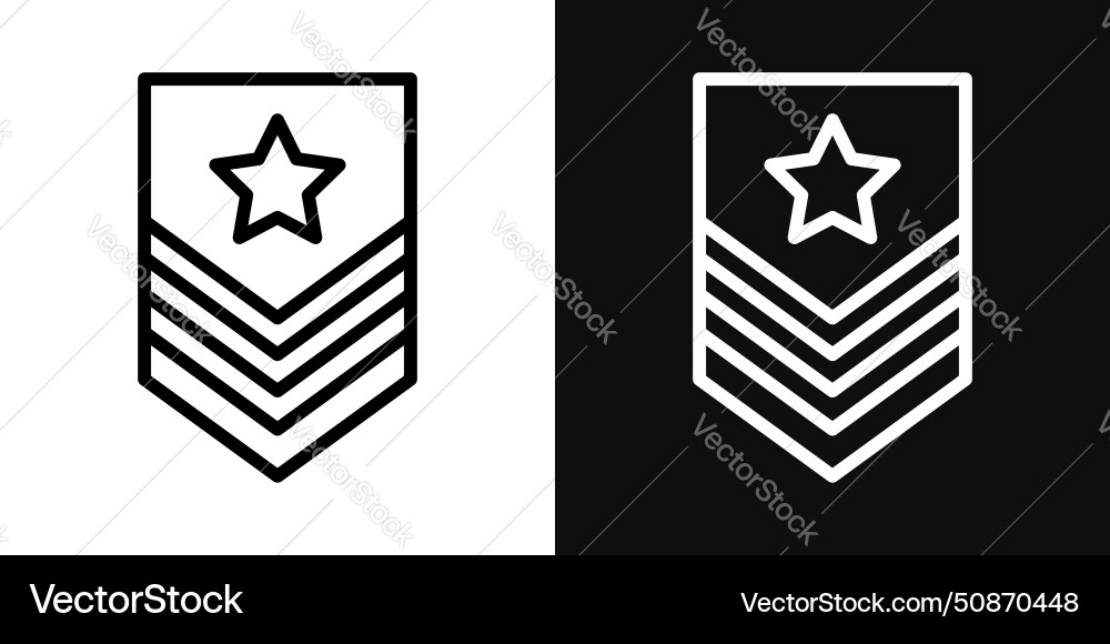 Military rank badge icon set army Royalty Free Vector Image
