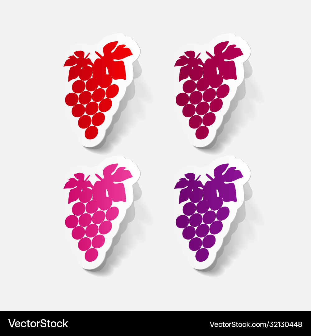 Paper sticker grapes Royalty Free Vector Image