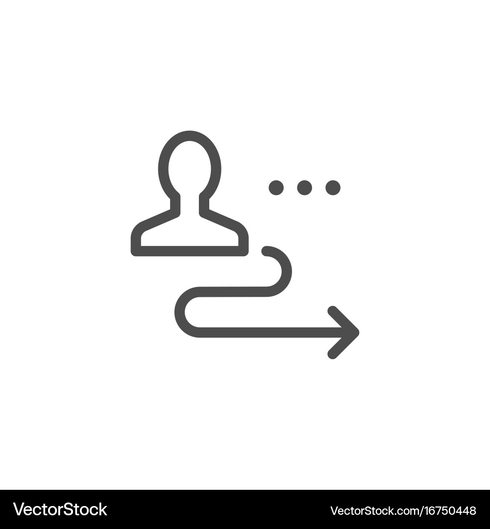 Person displacement line icon Royalty Free Vector Image