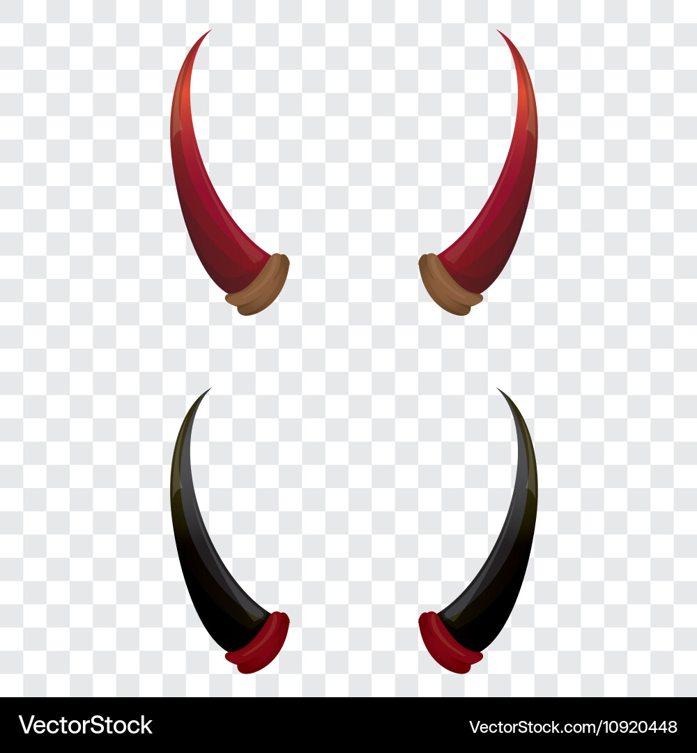 Red and black devil horns isolated Royalty Free Vector Image