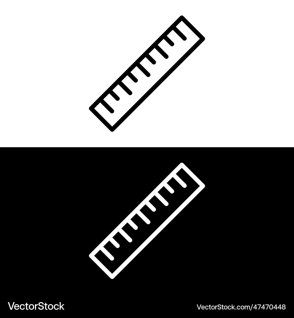 Ruler icon in linear style Royalty Free Vector Image