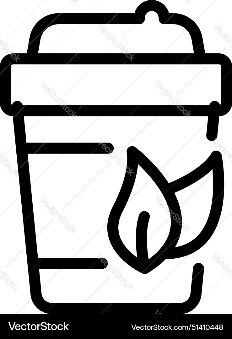 Simple line art icon representing a biodegradable Vector Image