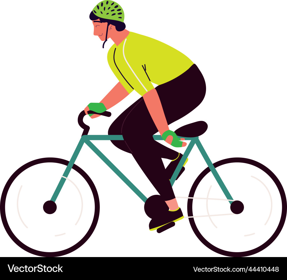 Sporty man riding bicycle Royalty Free Vector Image