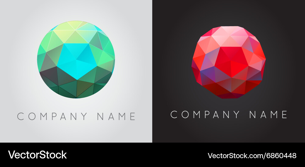 Trendy crystal triangulated gem logo element Vector Image