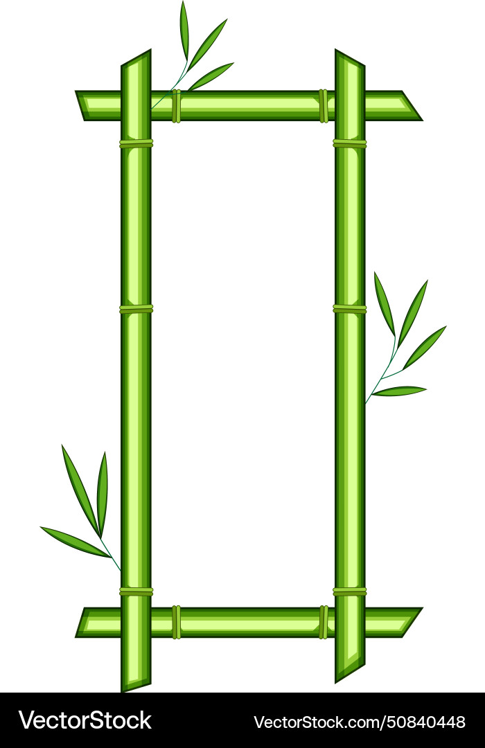 Tropical bamboo frame cartoon Royalty Free Vector Image