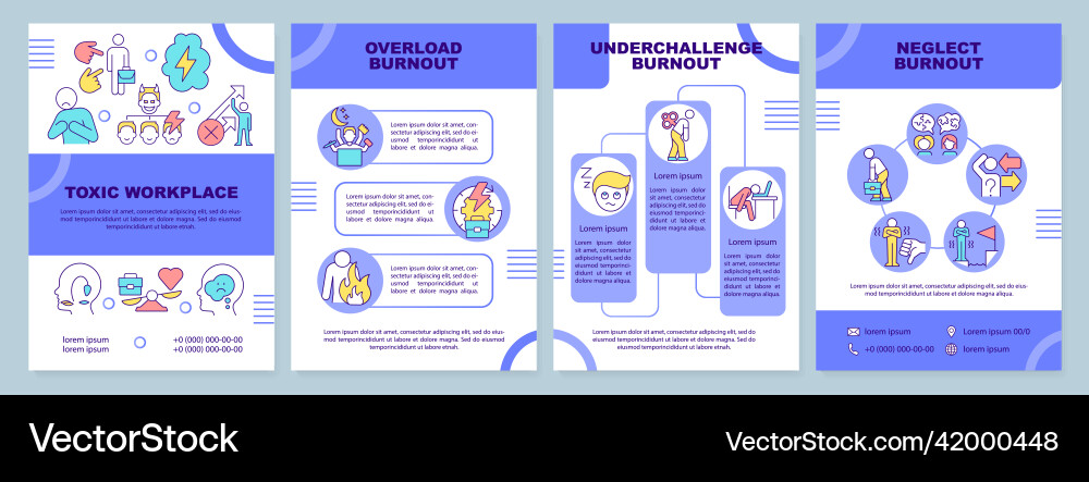 Types of burnout brochure template Royalty Free Vector Image