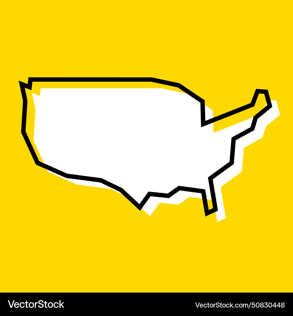 United states of america simplified map Royalty Free Vector