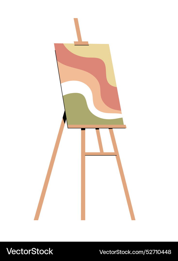 Wooden easel with canvas on white background Vector Image