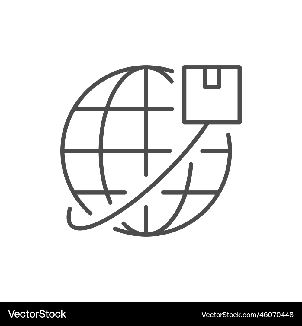 Worldwide shipping line outline icon Royalty Free Vector