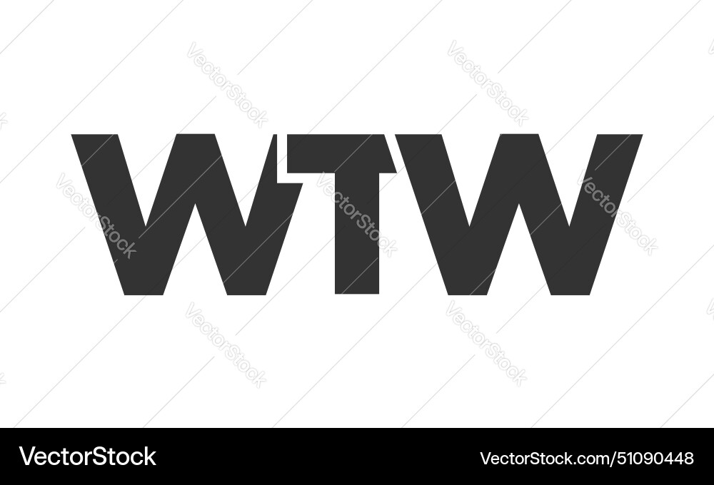 Wtw logo design template with strong and modern Vector Image