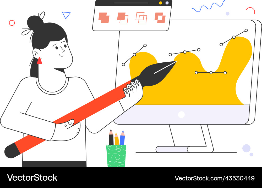 An editable flat of graphic maker Royalty Free Vector Image