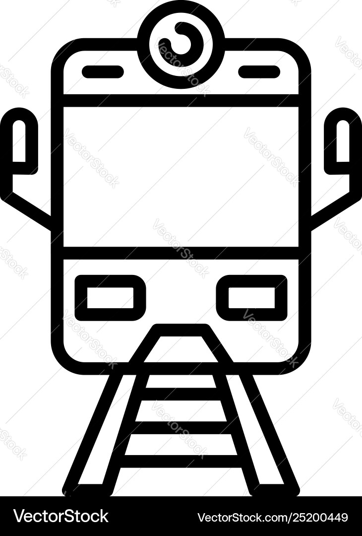 Arriving train front view icon outline style Vector Image