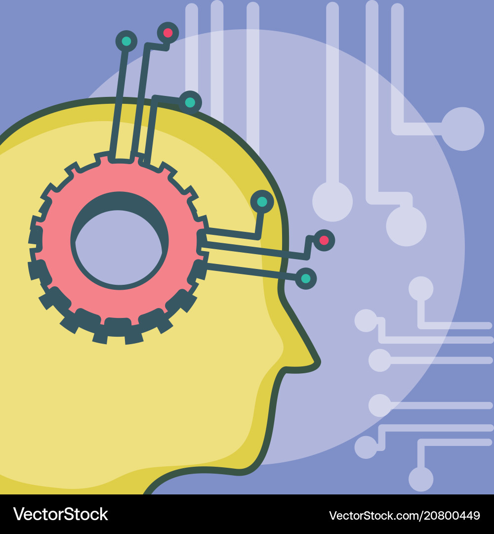 Künstliche Intelligenz Konzept Lizenzfreies Vektorbild