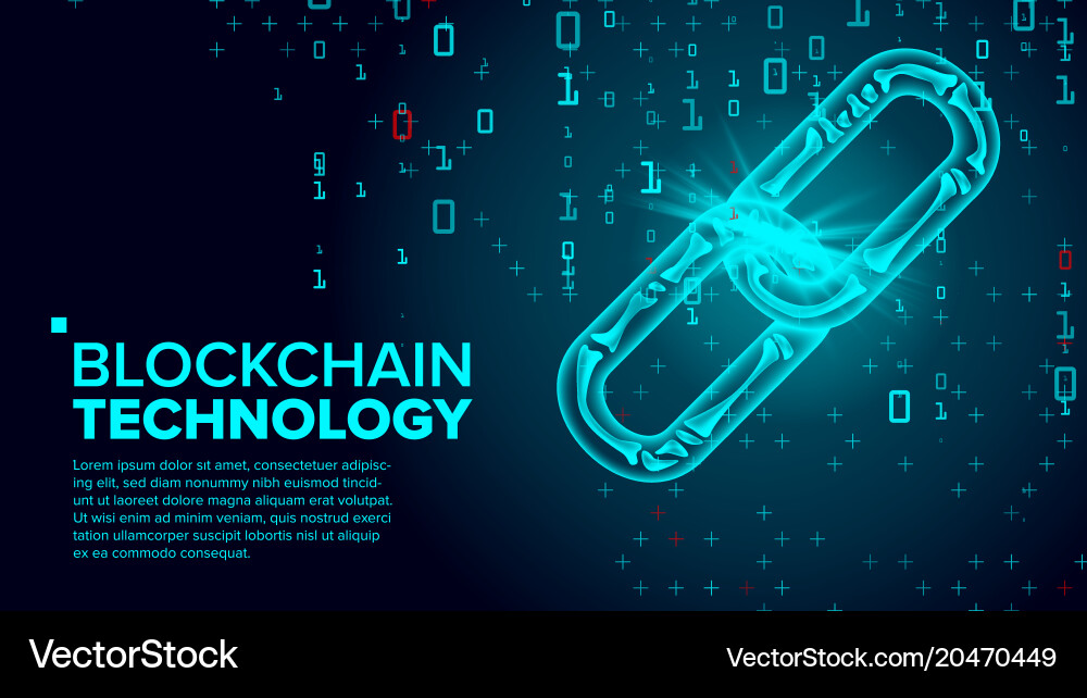 Blockchain global network technology Royalty Free Vector