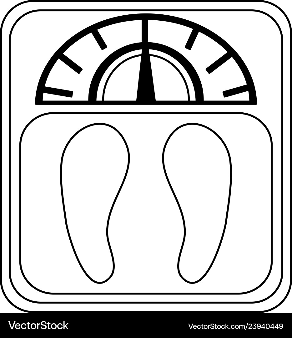 Body fat scale symbol in black and white Vector Image