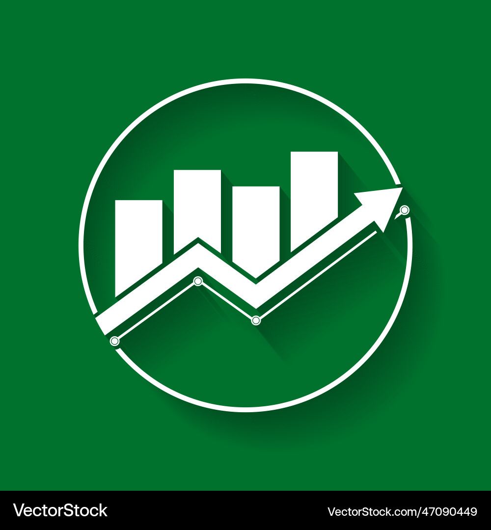 Business growth chart logo Royalty Free Vector Image