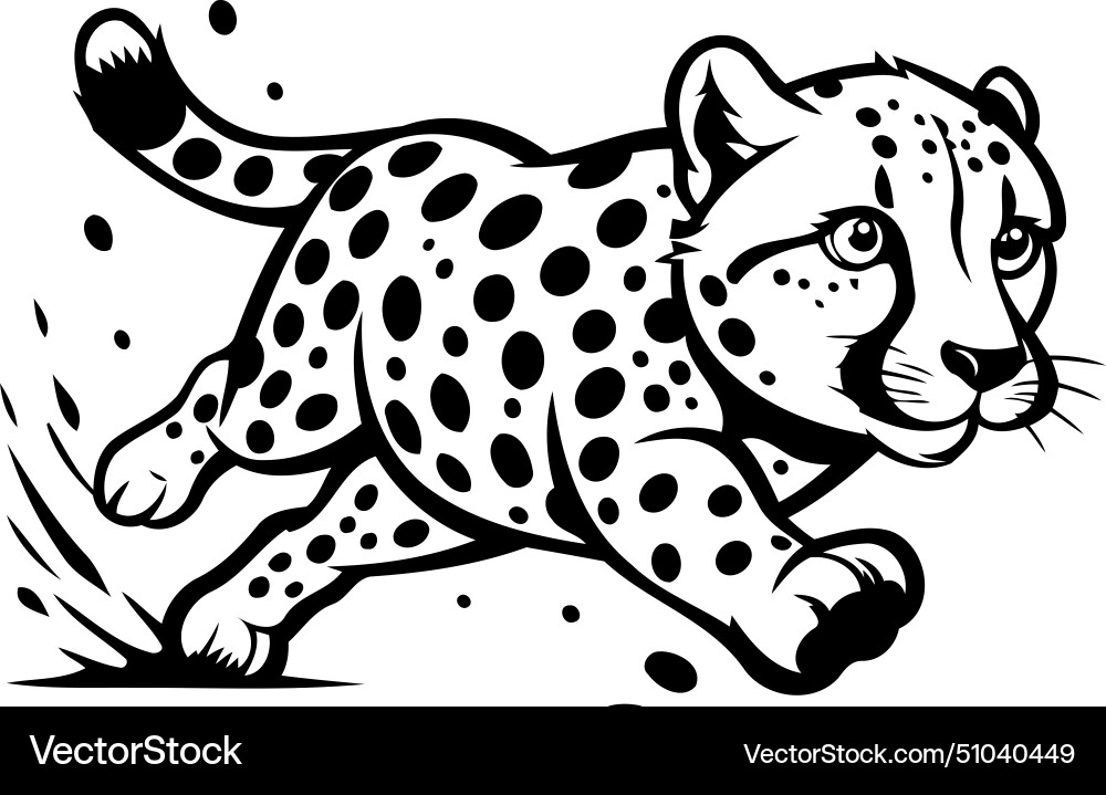 Cheetah running cartoon Royalty Free Vector Image