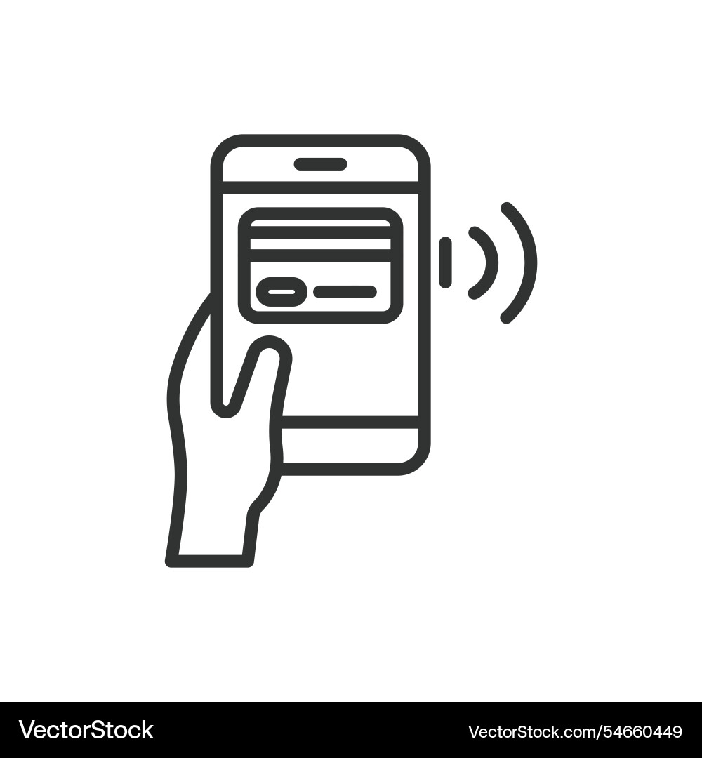 Connect card to phone icon in line design Vector Image
