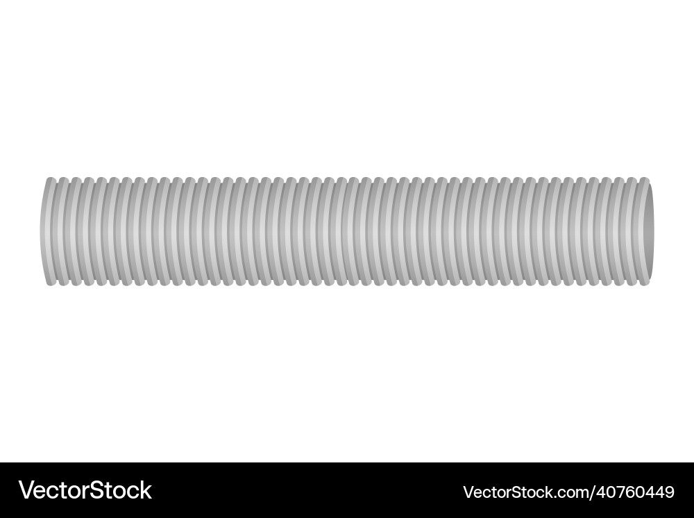 Flexible corrugated gray plastic pipe isolated Vector Image