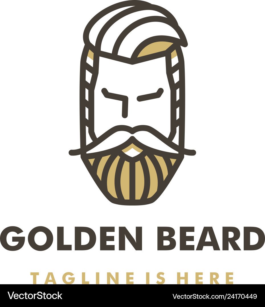 Goldene Bart Logo Lizenzfreies Vektorbild - VectorStock