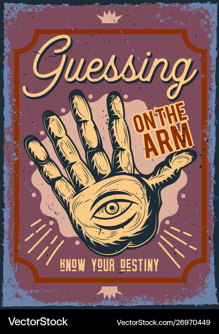 Guessing on arm and cloud Royalty Free Vector Image