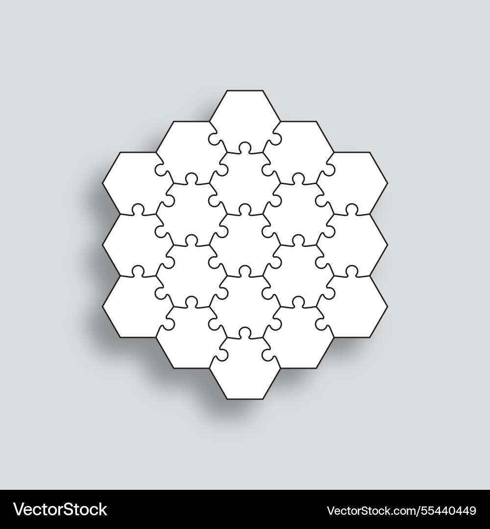 Hexagonal Puzzle Jigsaw Vector Images (over 410)