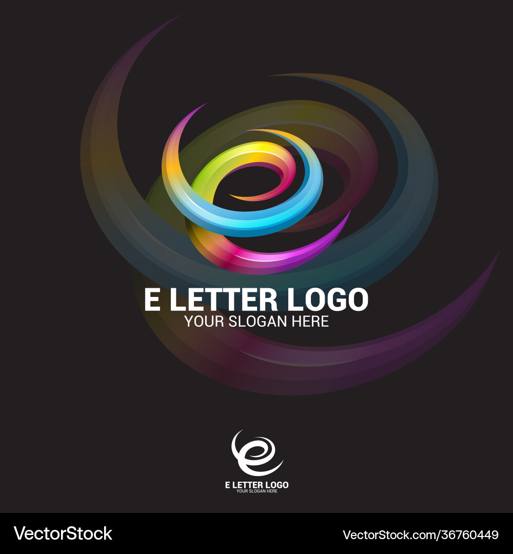 Modern E Letter Logo Royalty Free Vector Image