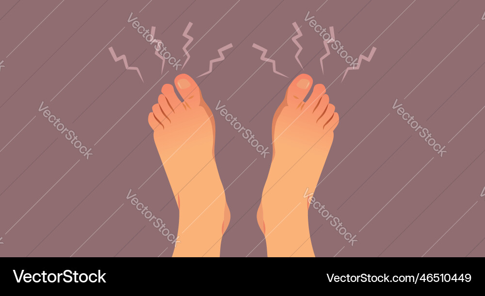 Numb feet feeling tingly concept Royalty Free Vector Image