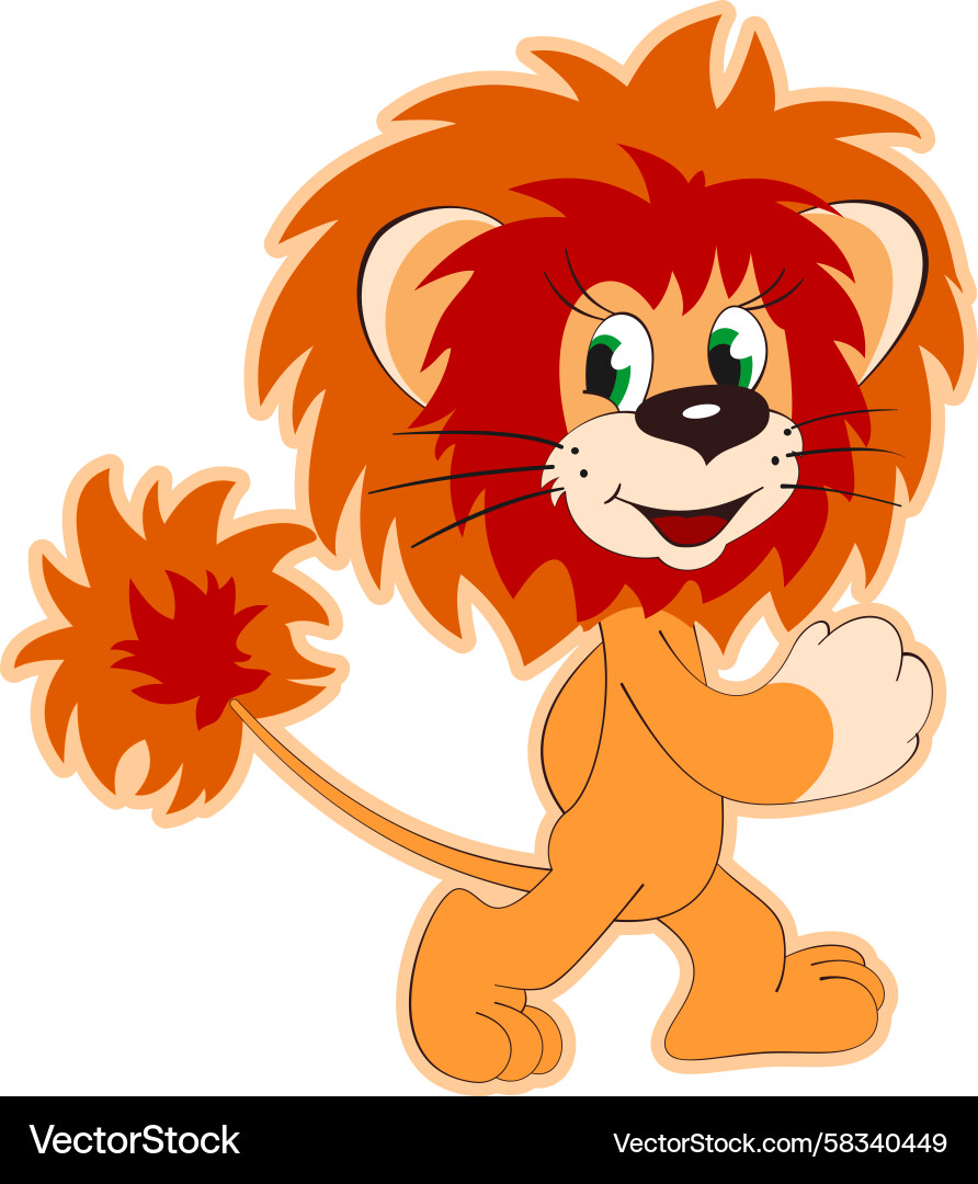 Playful Lion Cub Royalty Free Vector Image - VectorStock