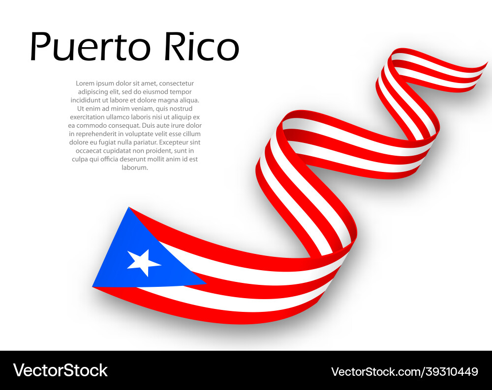 Puerto Rico Flag Ribbon Banner Royalty Free Vector Image