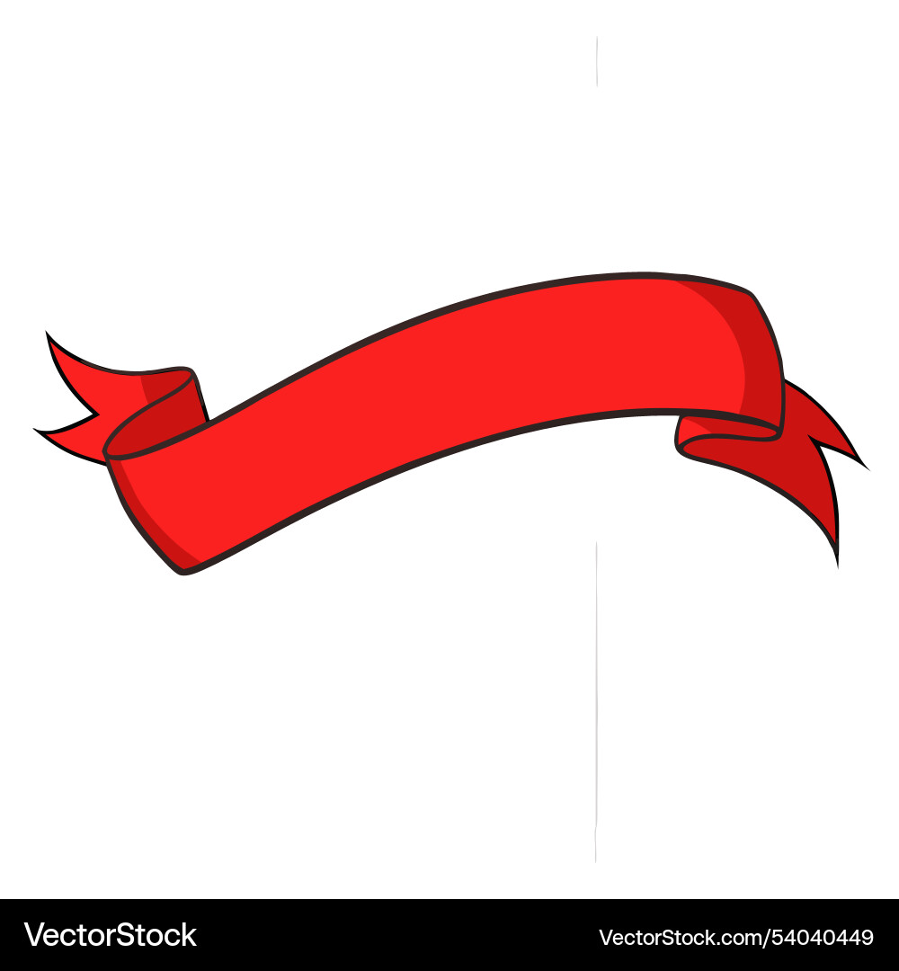 Red ribbon isolated on transparent or white Vector Image