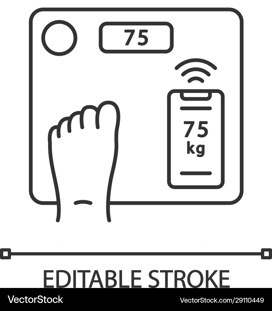 Smart wireless body scales linear icon Royalty Free Vector
