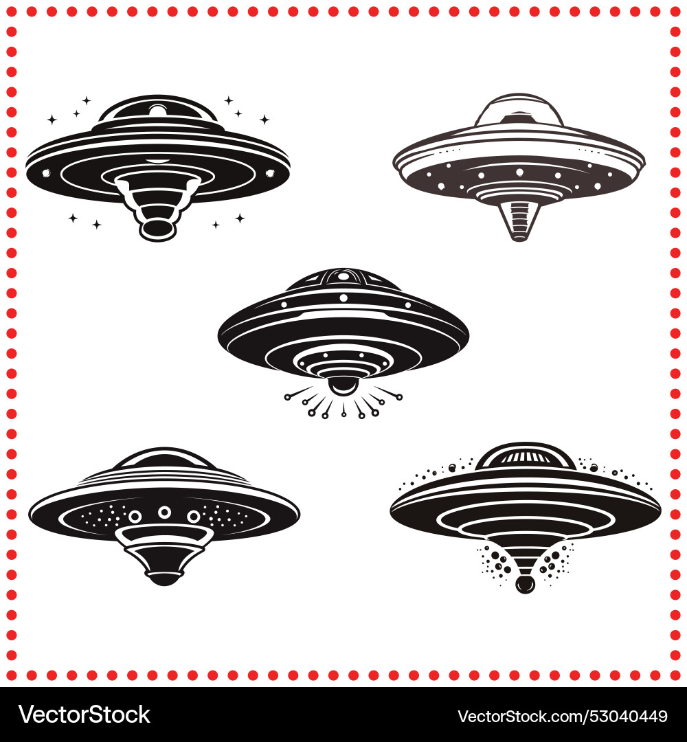 Stylized ufo silhouette for futuristic and space Vector Image