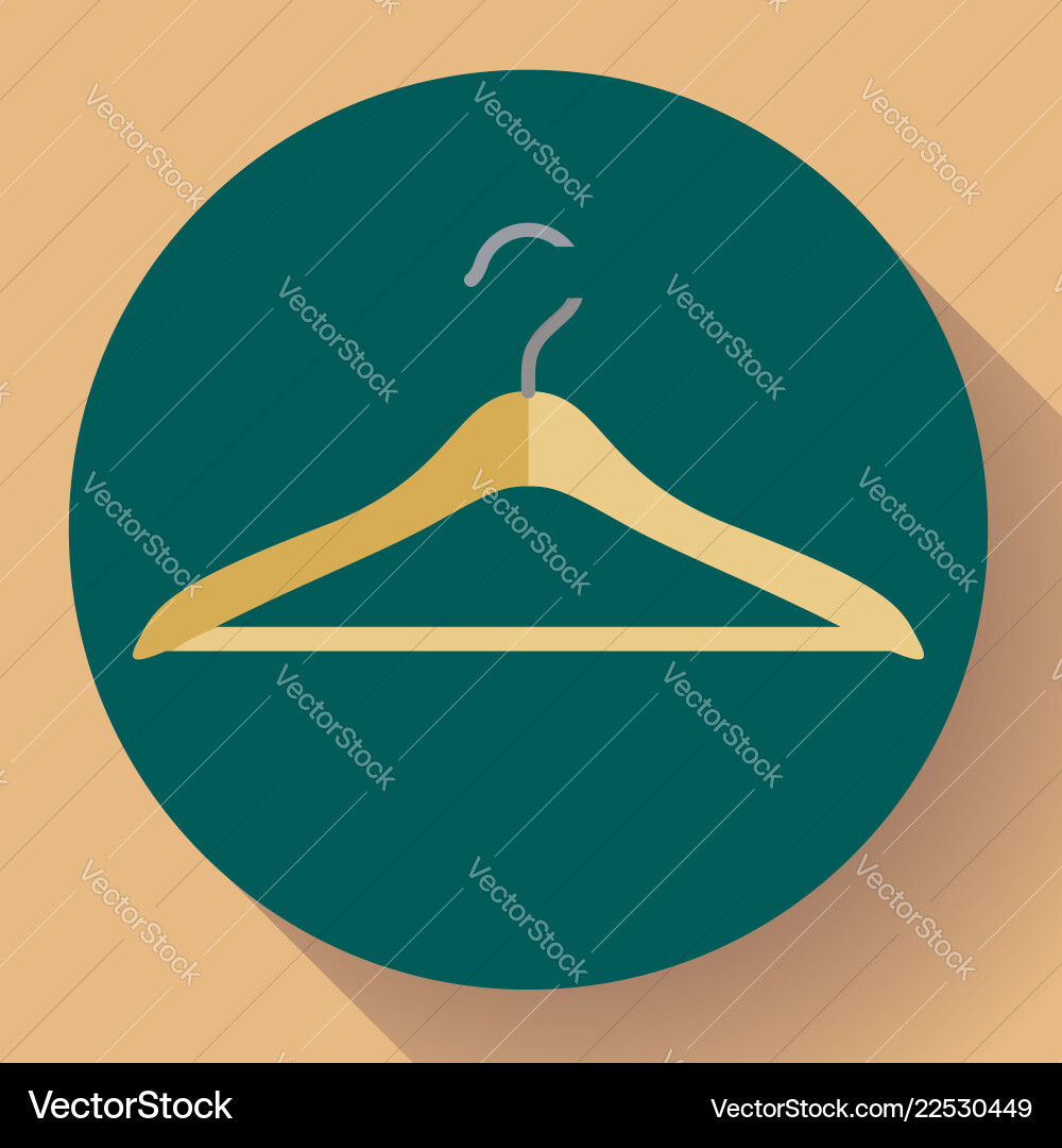Wooden coat hanger clothes icon Royalty Free Vector Image