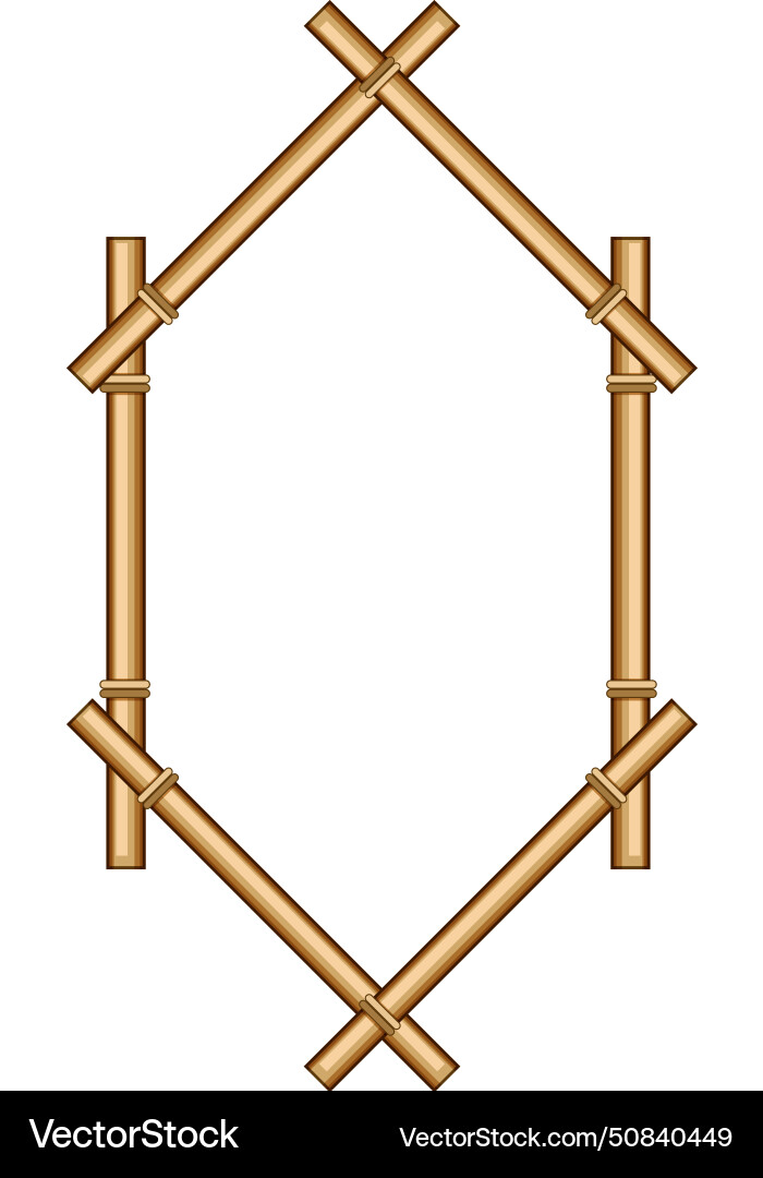 Work bamboo frame cartoon Royalty Free Vector Image