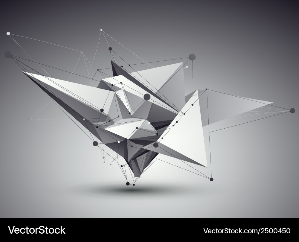 3d abstract tech perspective geometric unus Vector Image