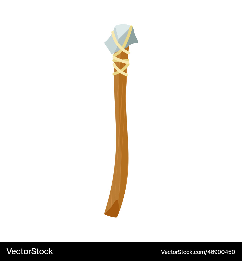 Ancient tool from wood and rock Royalty Free Vector Image