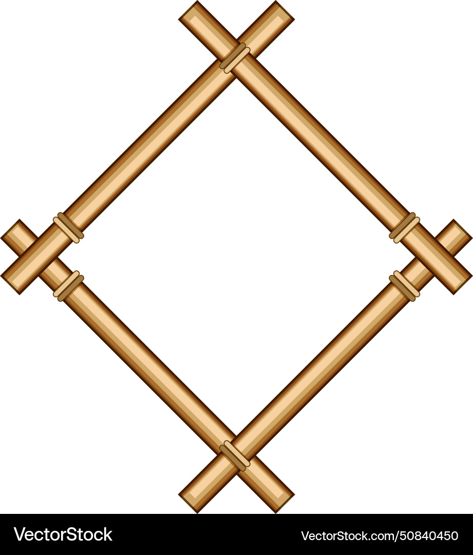 Board bamboo frame cartoon Royalty Free Vector Image