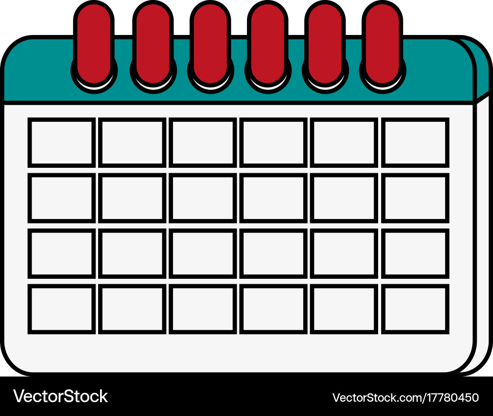 Calendar with blank dates icon image Royalty Free Vector
