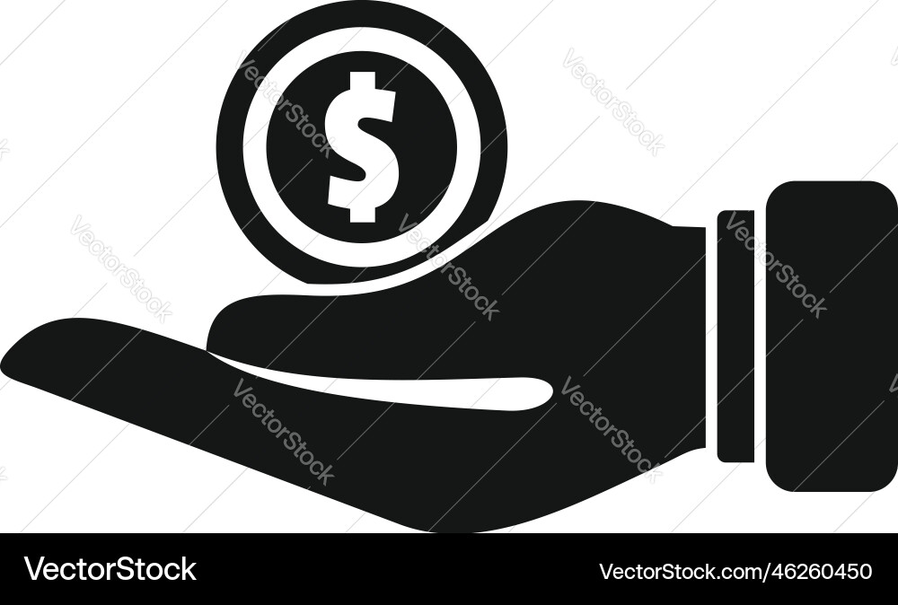 Care money icon simple work benefit Royalty Free Vector