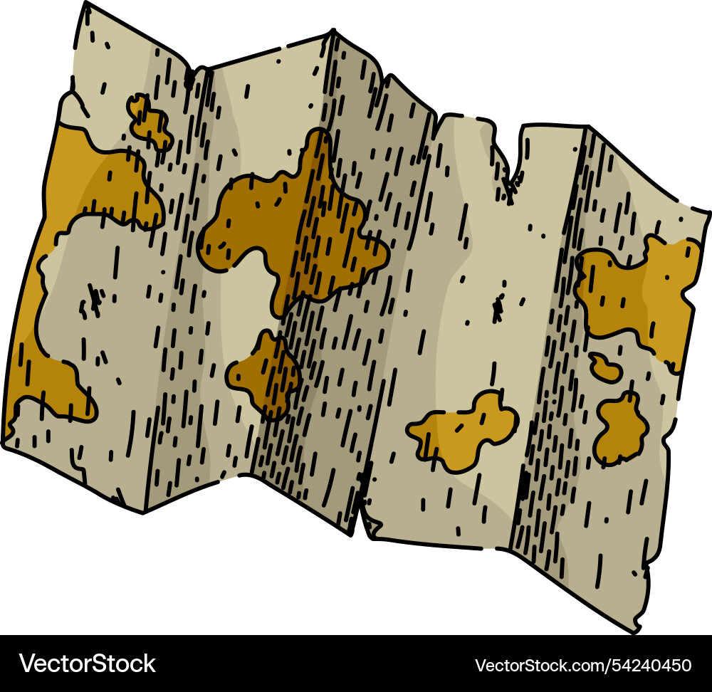 Cartography old map sketch hand drawn Royalty Free Vector