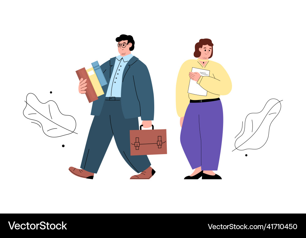 Chubby office workers or business people flat Vector Image