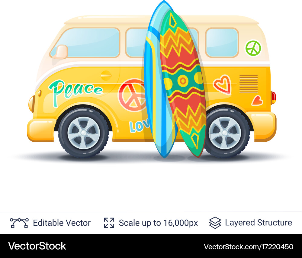 Classic volkswagen bus Royalty Free Vector Image